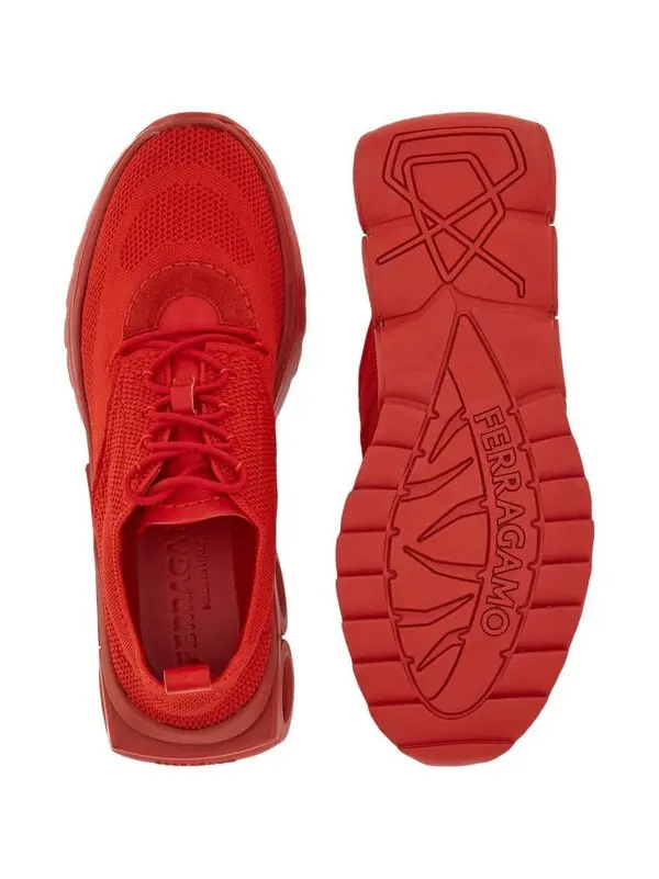 FERRAGAMO Knitted Running Sneakers - Red