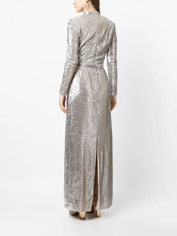 Badgley Mischka Plunge Sequin Gown