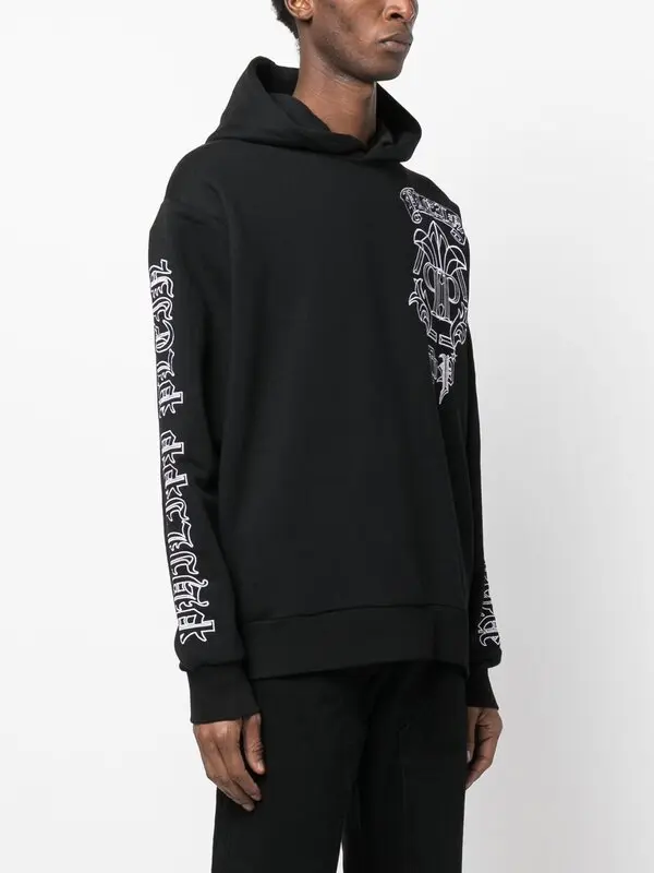 Philipp Plein Skull-print Logo Hoodie - Black