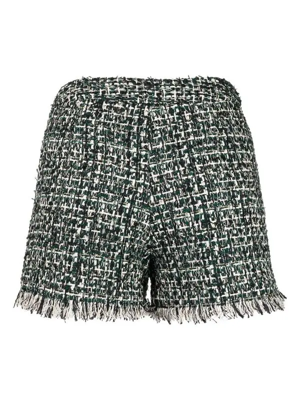 EDWARD ACHOUR PARIS Rough-cut Tweed Shorts - Green
