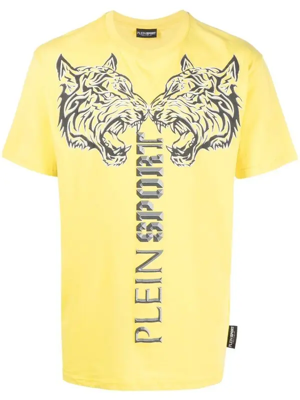 PLEIN SPORT Crew Neck Tiger-print T-shirt