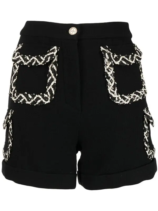 EDWARD ACHOUR PARIS Tweed Shorts - Black