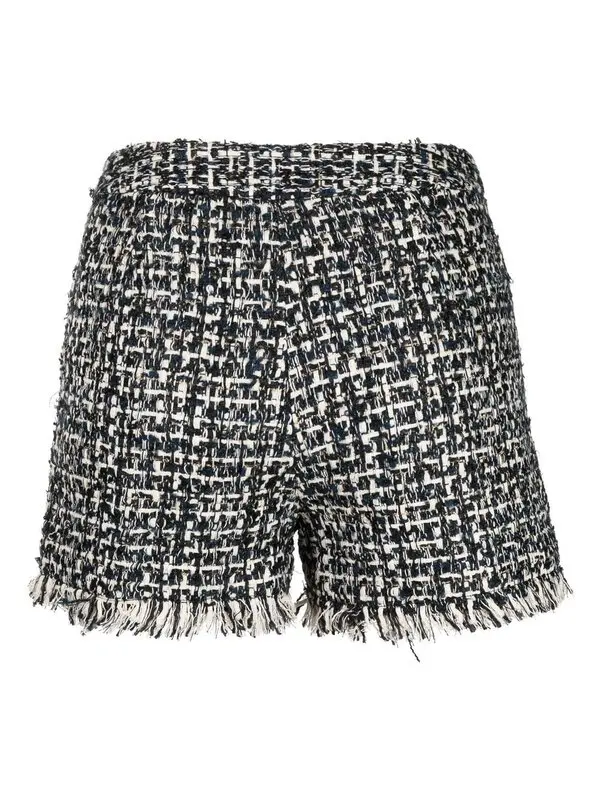 EDWARD ACHOUR PARIS Rough-cut Tweed Shorts - Black