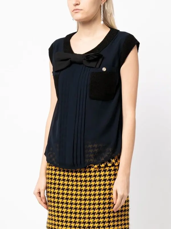 EDWARD ACHOUR PARIS Bow-detail Top - Blue