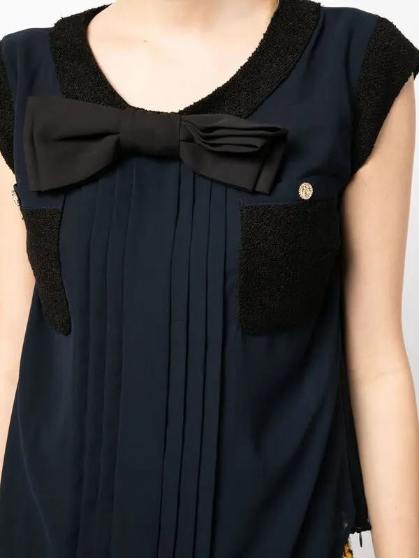 EDWARD ACHOUR PARIS Bow-detail Top - Blue