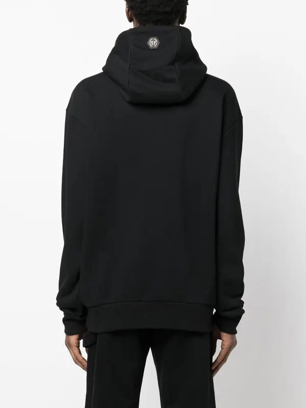 Philipp Plein Heart & Dagger Print Hoodie - Black