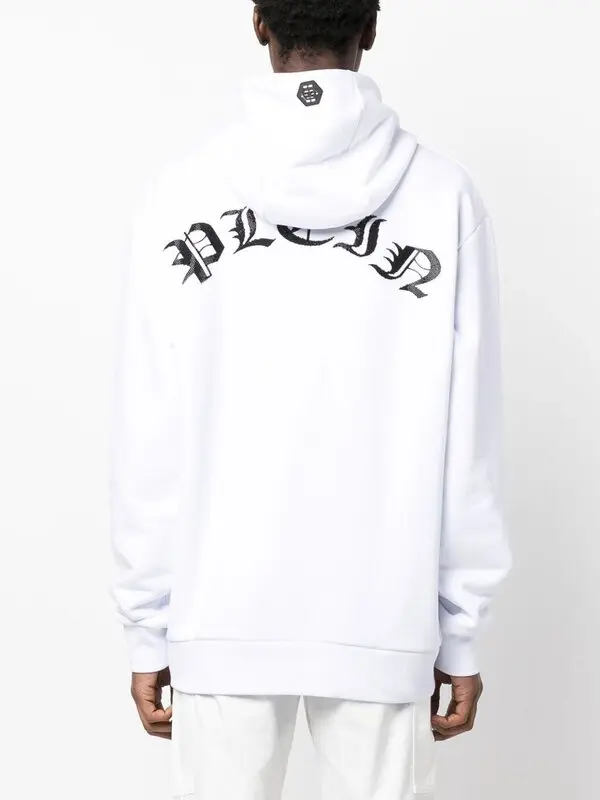 Philipp Plein Rhinestone-embellished Hoodie - White