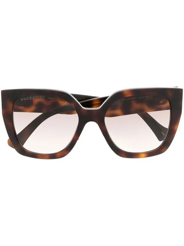 Gucci Tortoiseshell Square-frame Sunglasses - Brown