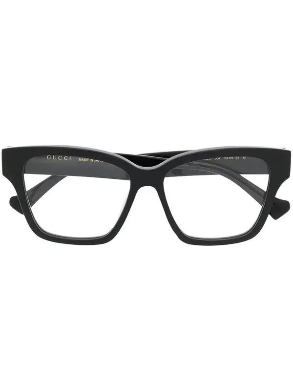 Gucci Gg Stripe Detail Glasses - Black
