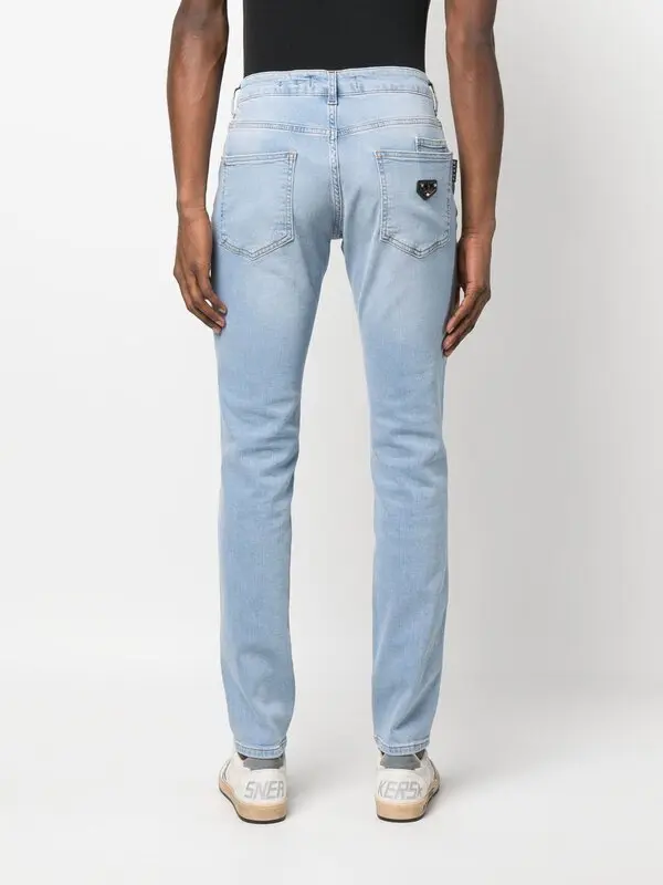 Philipp Plein Straight-cut Stonewashed Jeans - Blue