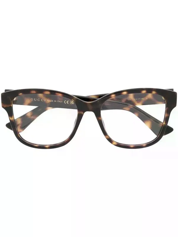 Gucci Tortoiseshell Gg Wayfarer Glasses - Brown