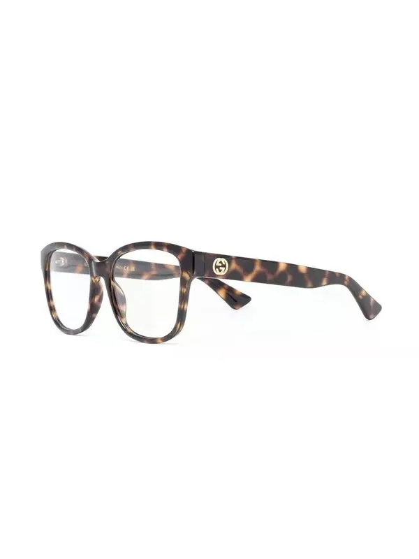 Gucci Tortoiseshell Gg Wayfarer Glasses