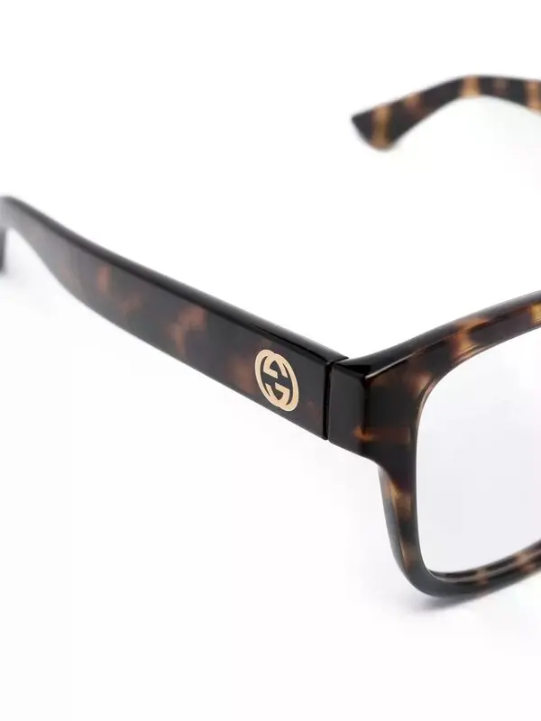 Gucci Tortoiseshell Gg Wayfarer Glasses