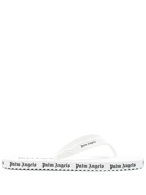 Palm Angels Logo-print Flip Flops - White