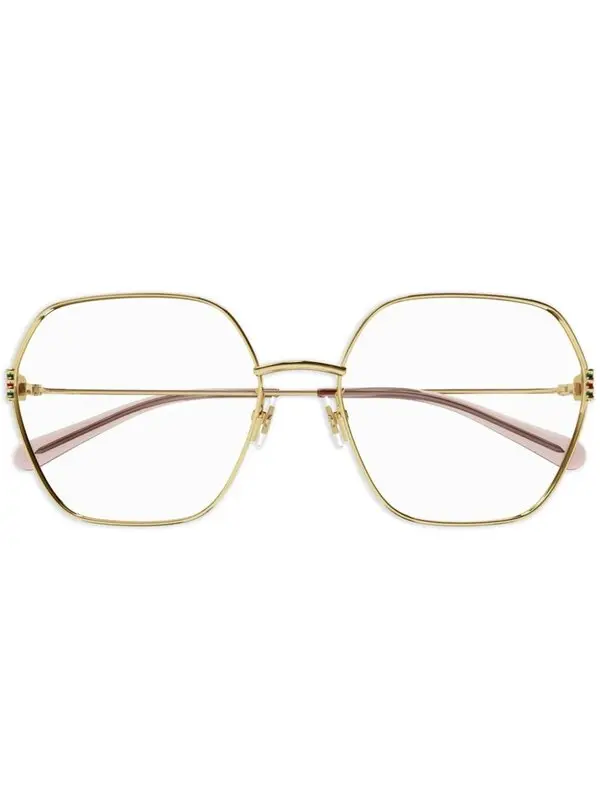 Gucci Geometric-frame Glasses - Gold
