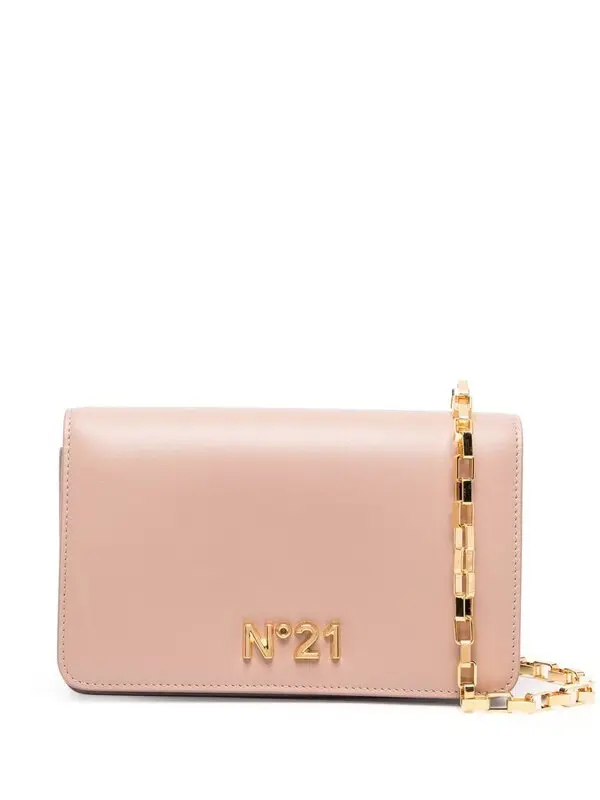 N°21 Logo-plaque Leather Shoulder Bag