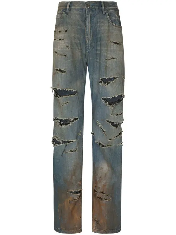 Dolce & Gabbana Ripped-detail Distressed Jeans