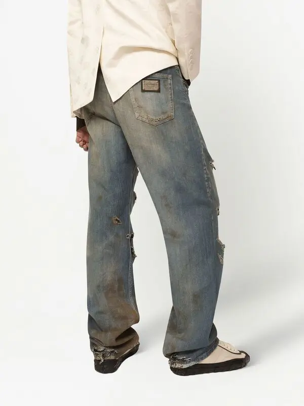 Dolce & Gabbana Ripped-detail Distressed Jeans