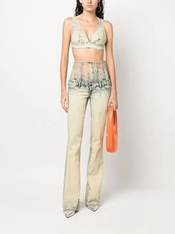 DIESEL® Lace High-waist Flared Jeans