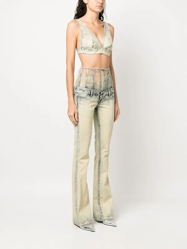 DIESEL® Lace High-waist Flared Jeans