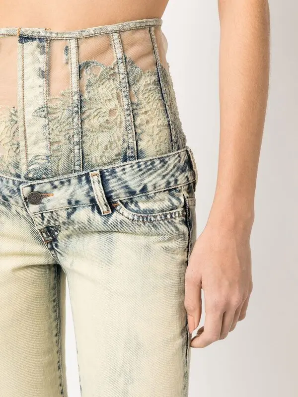 DIESEL® Lace High-waist Flared Jeans