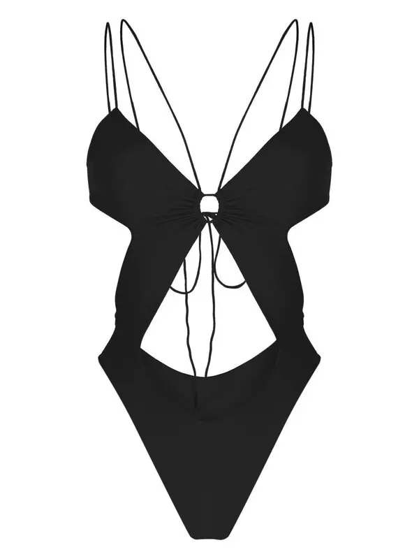AMAZUIN Cut-out Detailing Strappy One-piece - Black