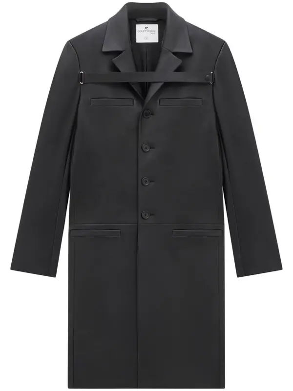 COURREGES Single-breasted Leather Coat