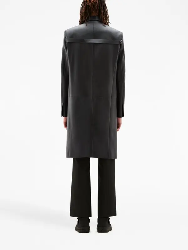 COURREGES Single-breasted Leather Coat