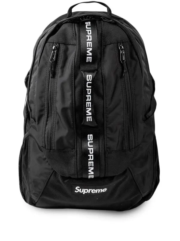 Supreme Logo Strap Backpack - Black