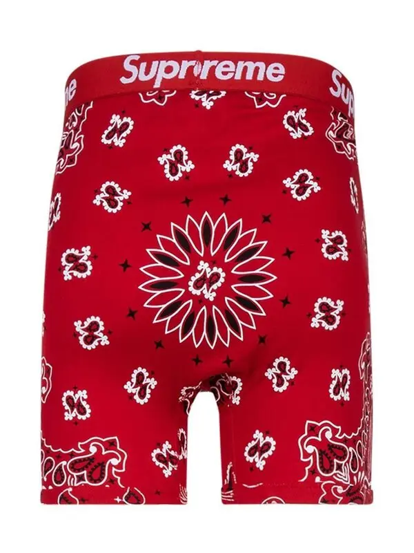 Supreme X Hane Brandana-Print Boxer Brief - Red | Editorialist