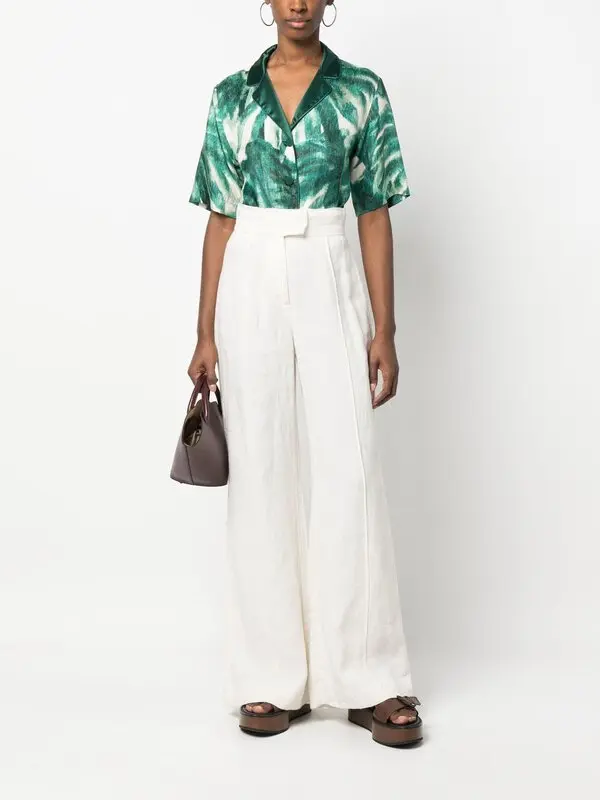 F.R.S FOR RESTLESS SLEEPERS Palmtree-print Silk Shirt