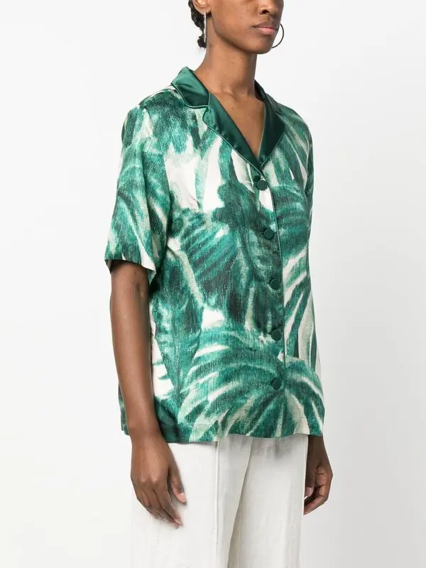 F.R.S FOR RESTLESS SLEEPERS Palmtree-print Silk Shirt