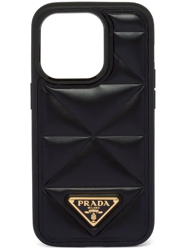 Prada Iphone 14 Pro Padded-Design Case - Black | Editorialist