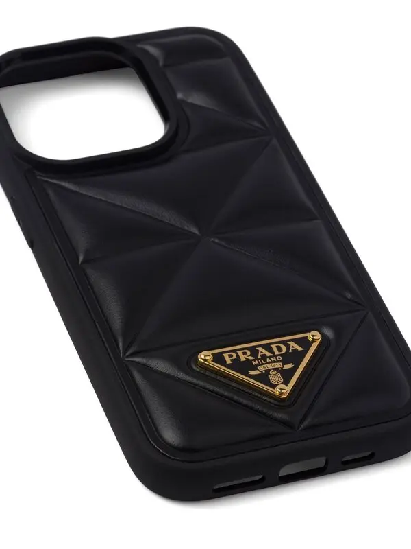 Prada Iphone 14 Pro Padded-Design Case - Black | Editorialist