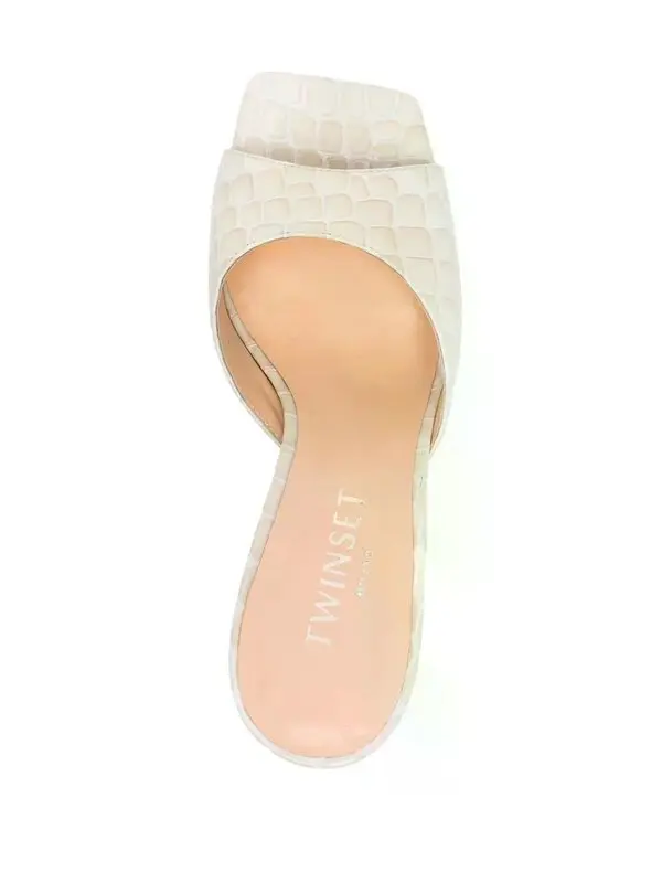 TWINSET Crocodile-effect Mules