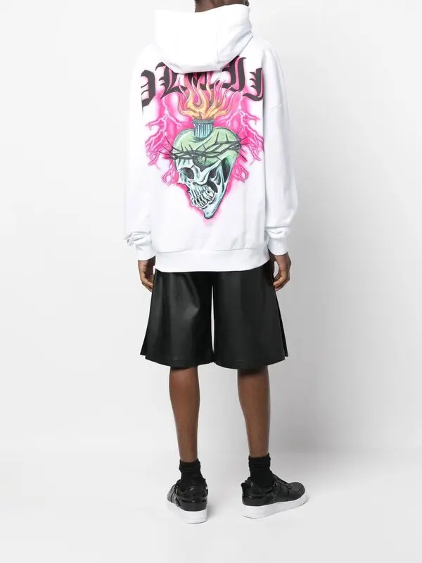 Philipp Plein Love Tattoo Long-sleeve Hoodie - White