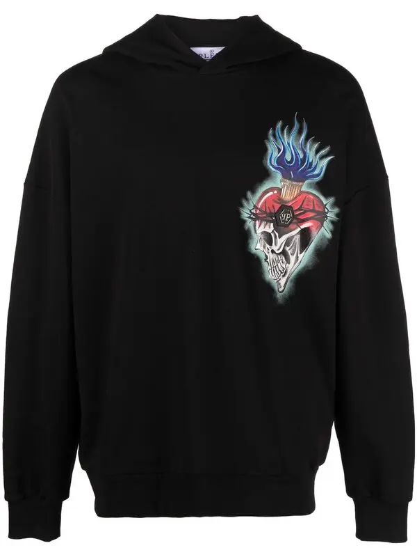 Philipp Plein Graphic-print Hoodie - Black