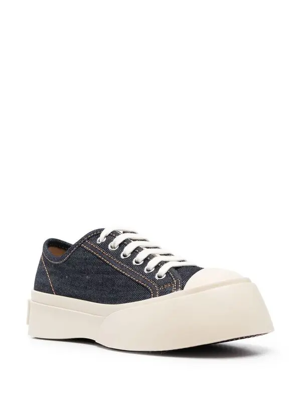 Marni Pablo Denim Lace-up Sneakers - Blue
