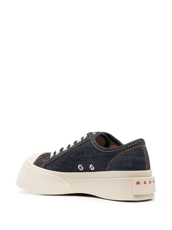 Marni Pablo Denim Lace-up Sneakers - Blue