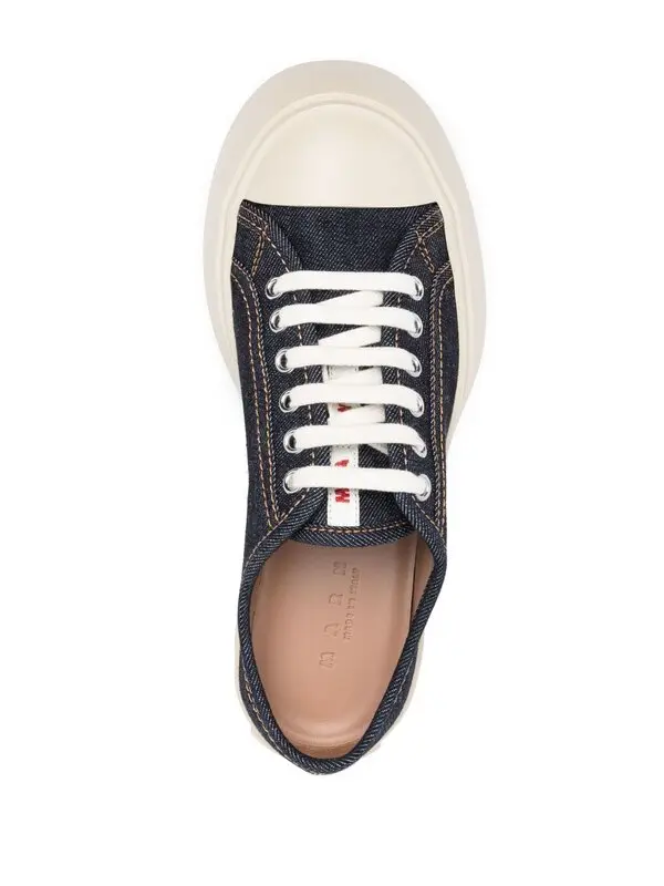 Marni Pablo Denim Lace-up Sneakers - Blue