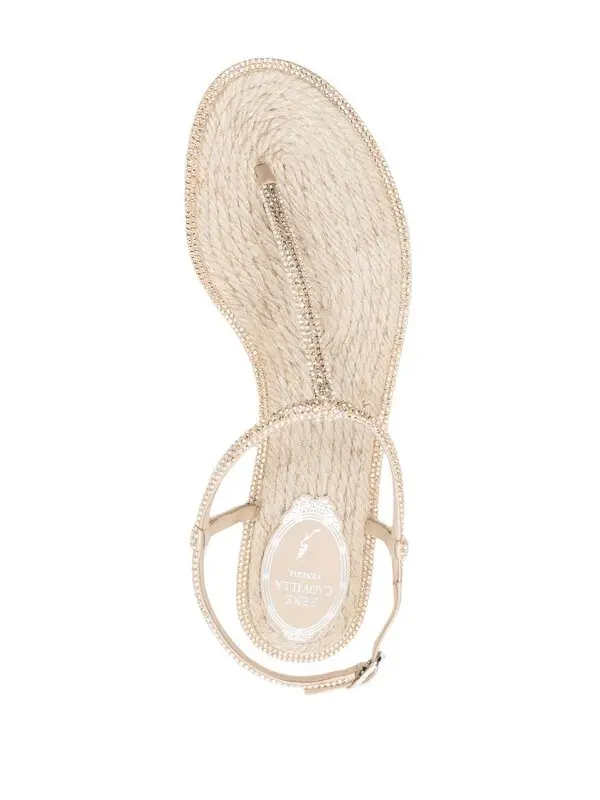 Rene Caovilla Rope-detail High-shine Sandals - Neutrals