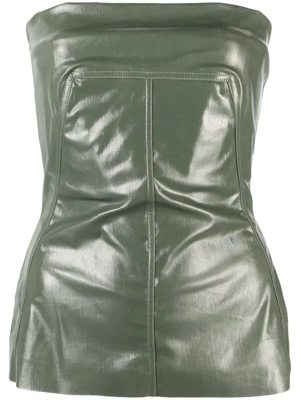 Rick Owens Faux-leather Strapless Top