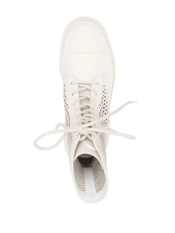 Moncler Perforated Lace-up Boots - Neutrals