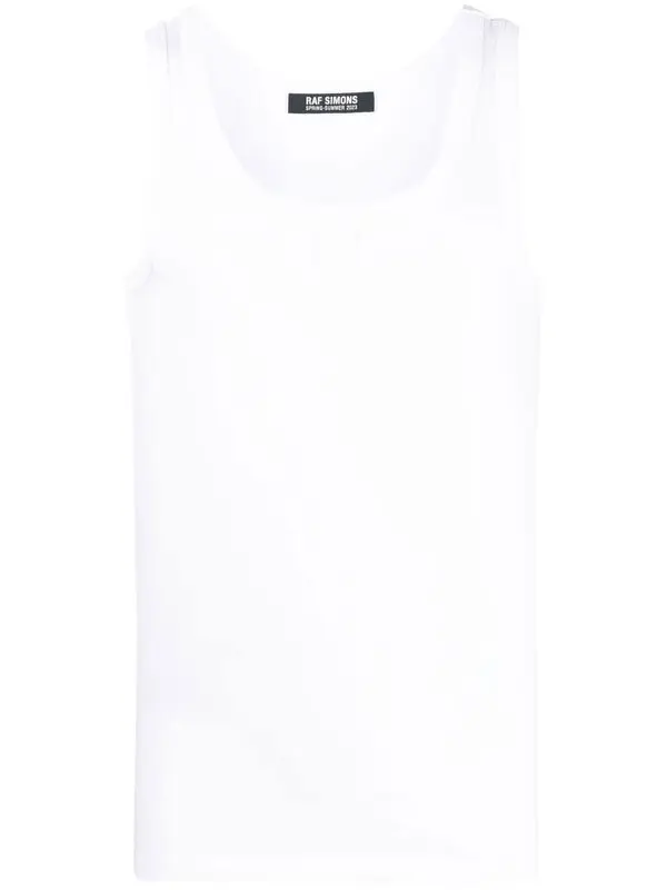 Raf Simons Logo-patch Cotton Tank Top - White