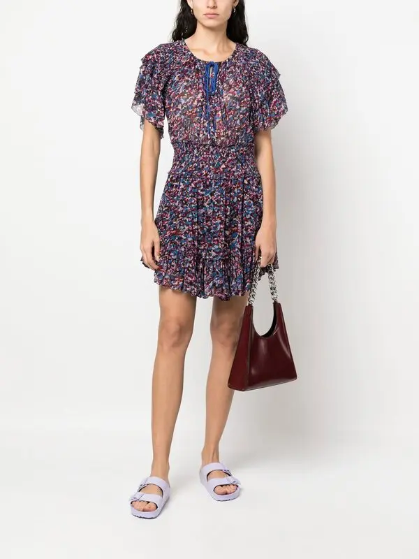 MARANT ETOILE Florise Floral-print Mini Dress - Blue