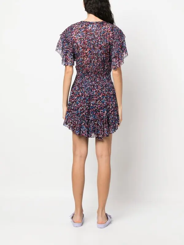 MARANT ETOILE Florise Floral-print Mini Dress - Blue