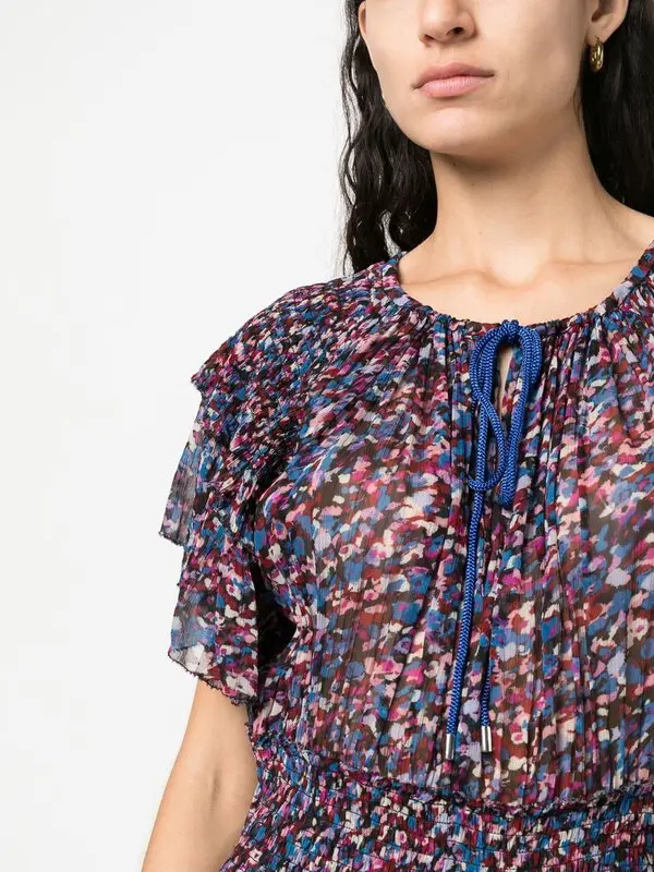 MARANT ETOILE Florise Floral-print Mini Dress - Blue