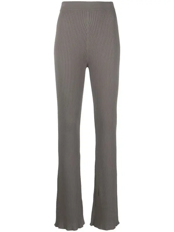 Nanushka Ribbed-knit Flared Trousers