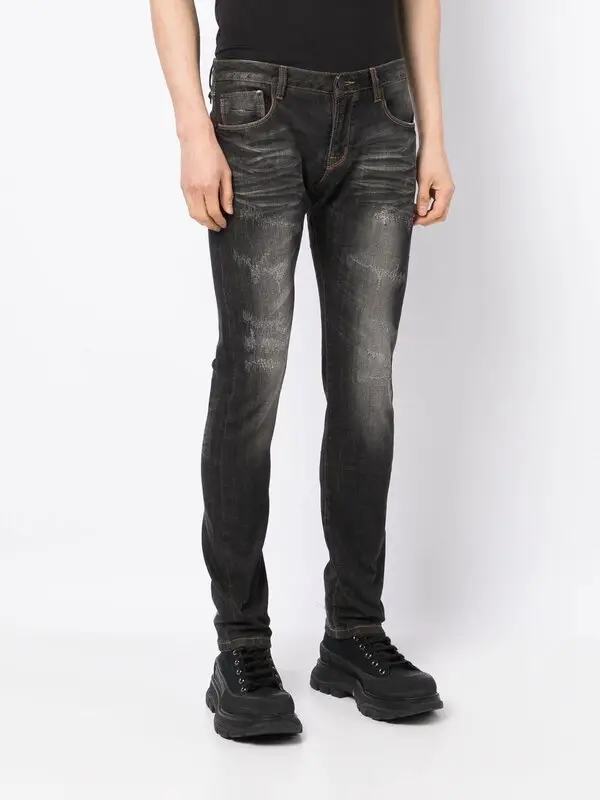 PRIVATE STOCK LABS Distressed-finish Skinny Jeans