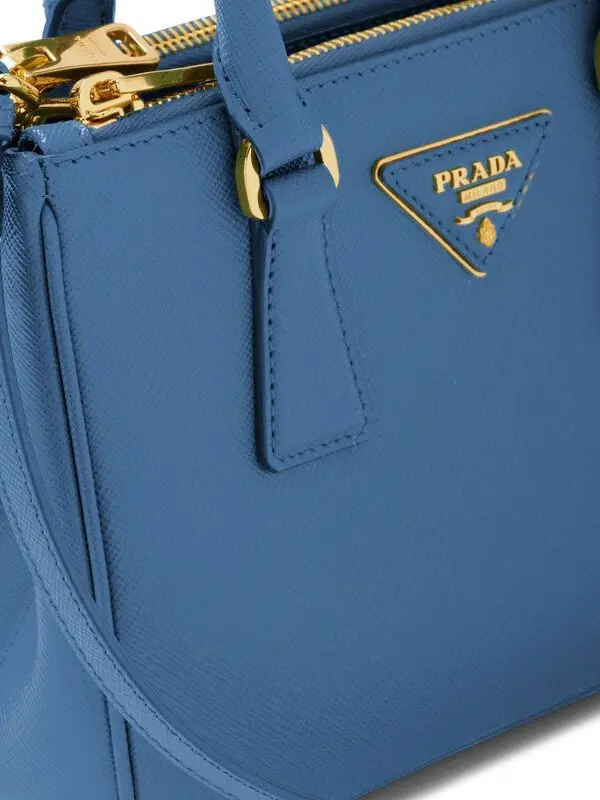 Prada Galleria Leather Mini Bag - Blue | Editorialist